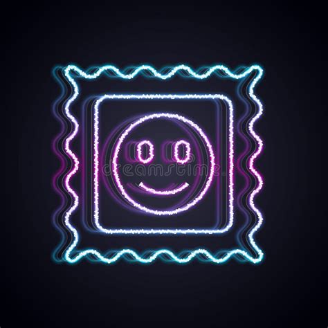 Glowing Neon Line Lsd Acid Mark Icon Isolated On Black Background Acid