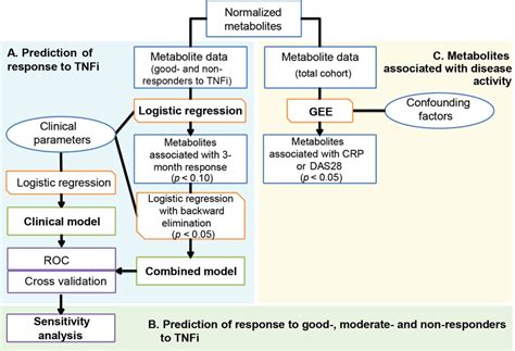 flowchart of statistical analyses a prediction of response to tnfi