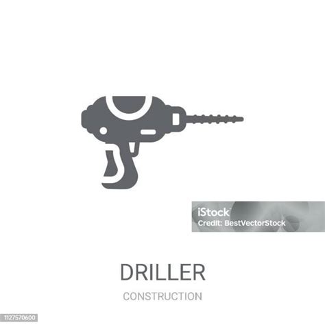 Icône De Foreur Concept De Logo Foreur Branché Sur Fond Blanc De La Collection De Construction