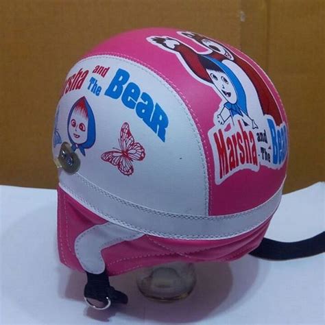 Jual Helm Retro Motif Masha And Thebear Shopee Indonesia