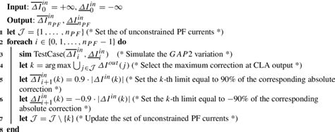 Algorithm Used For Test Case Ii To Constrain All The Demo Pf Currents