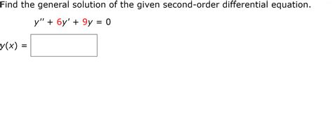 Solved Find The General Solution Of The Given Second Order