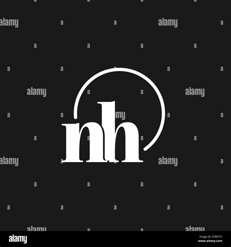 NH Logo Initials Monogram With Circular Lines Minimalist And Clean