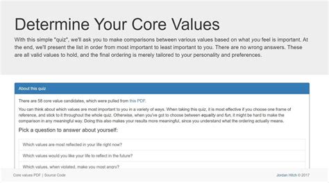 5 Core Values Quizzes To Identify Whats Important To You