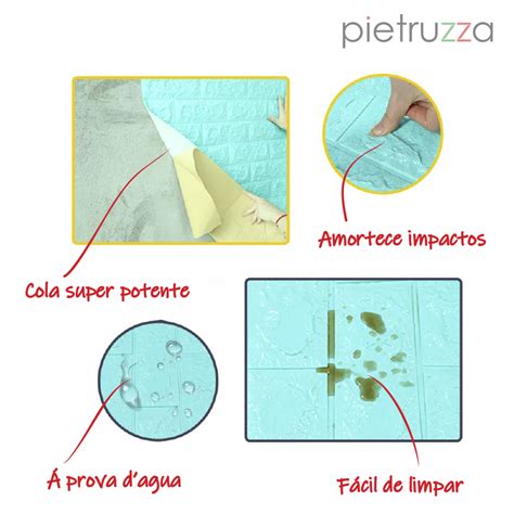 Placa Adesiva Espuma D Tijolo X Cm Esp Mm Cores Pietruzza Materiais Inovadores