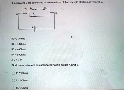 solved points a and b are connected to two terminals of battery with