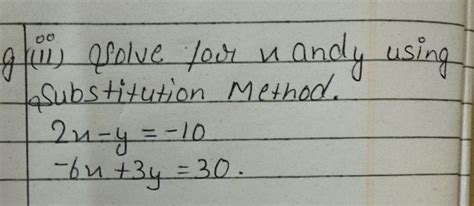 G Ii Solve For U Andy Using Substitution Method Begin{array} { L } 2