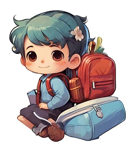 소년 캐릭터 일러스트레이션 프리미엄 벡터