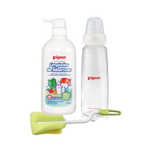 Ripley Pack Mamadera Pigeon Boca Standard 240ml Kit De Limpieza