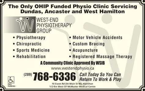 West End Physiotherapy Clinic Hamilton On 10 Ewen Rd Canpages