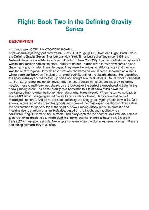Ppt Read Pdf Flight Book Two In The Defining Gravity Series