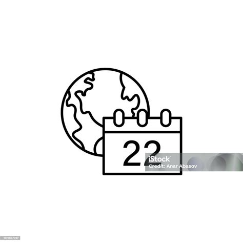 生態 地球日 地球 日曆圖示地球母親日的元素圖示細線圖示用於網站設計和開發應用開發高級圖示向量圖形及更多健康的生活方式圖片 Istock
