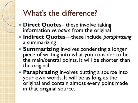 PPT In Other Words Quoting Summarizing And Paraphrasing