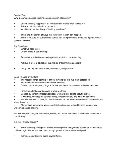 lecture 11 modr 1760 section two why a course on critical thinking