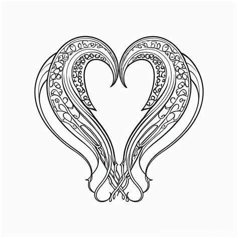 Squid Tentacle Stencil Heart Design Stable Diffusion Online