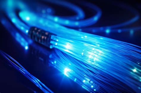 Premium Photo Fiber Optic Cable Glow Generative Ai