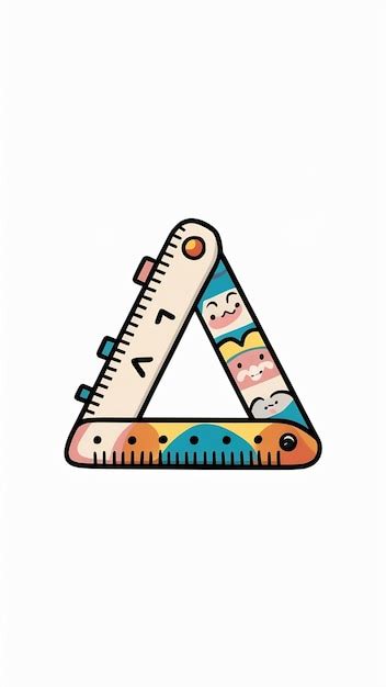 Ruler Triangle Ruler For School Cartoon Style Cute Stationery Premium