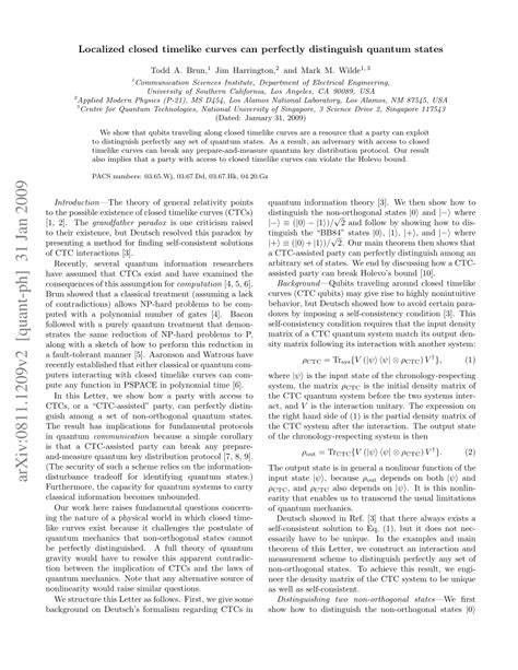 pdf localized closed timelike curves can perfectly distinguish