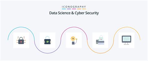 Data Science And Cyber Security Flat 5 Icon Pack Including Secure Credit Alarm Card Intruder