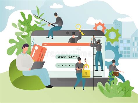 Hacker Attack Vector Illustration Hacking And Phishing Concept People