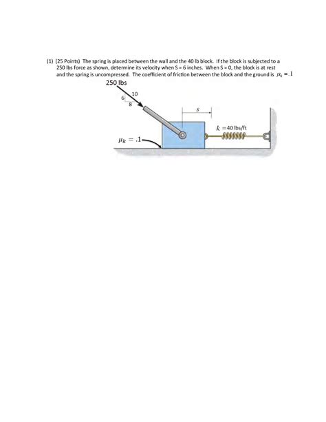 Solved Points The Spring Is Placed Between The Wall Chegg