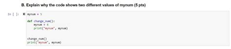 solved b explain why the code shows two different values of
