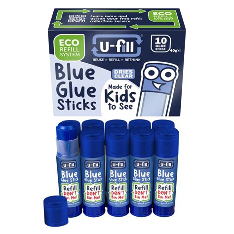 Eco Friendly Glue Sticks U Fill Blue Glue Sticks