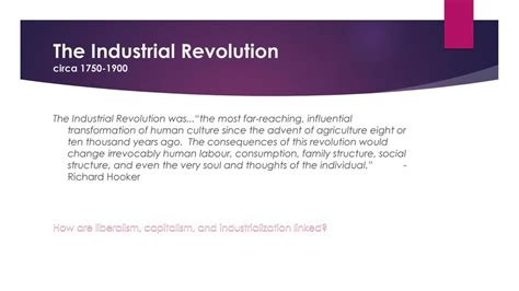 The Industrial Revolution And Classical Liberalism Ppt Download