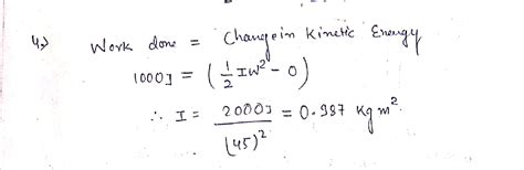 Solved 4 The Work Done In Accelerating A Propeller From Rest To An Angular Tutorbin