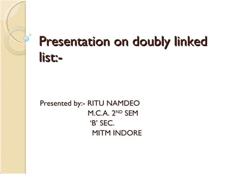 doublylinklist ppt programming languages computing