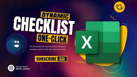 One Click Dynamic Checklist Microsoft Excel Youtube