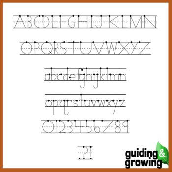 HWT Dots Lines Trace Handwriting Without Tears Style Font TPT