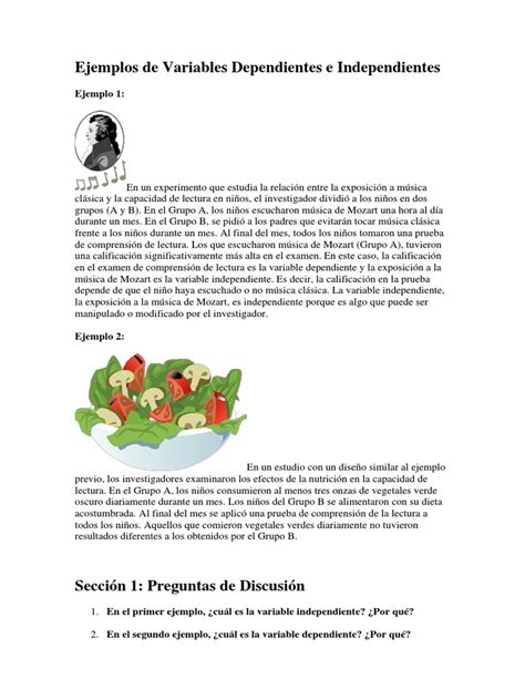 Practica De Variables Indepemdiente Dependiente Pdf Variables