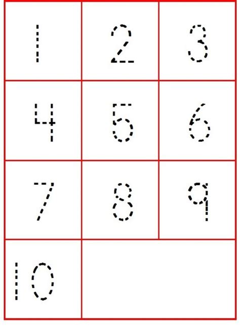 Trace Numbers Worksheets