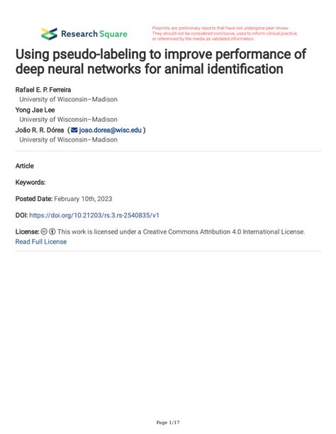 Pdf Using Pseudo Labeling To Improve Performance Of Deep Neural