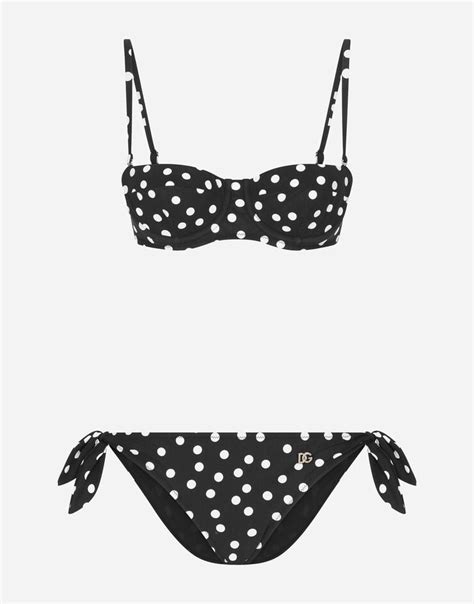 Polka Dot Balconette Bikini In Print For Women Dolceandgabbana® Us