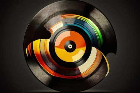 Premium Ai Image Colorful Vinyl Record Illustration Background