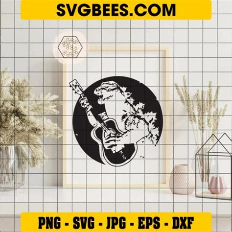 Godzilla Playing Guitar Svg Team Godzilla Svg Godzilla Lover Svg Svgbees