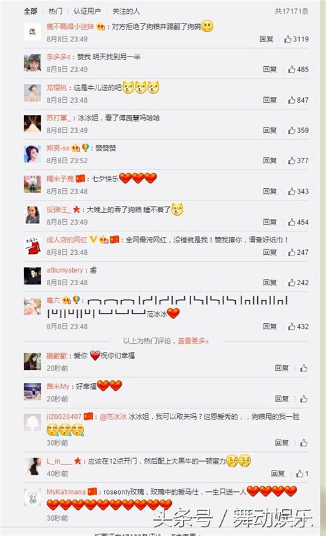 范冰冰半夜曬幸福 網友自願吃起狗糧 每日頭條