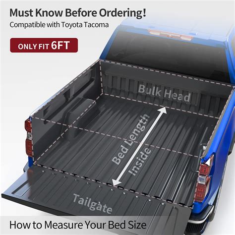 Buy OEdRo Soft Tri Fold Truck Bed Tonneau Cover On Top Compatible With Toyota Tacoma