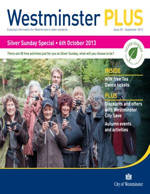 Fillable Online Westminster Plus Silver Sunday Special Westminster