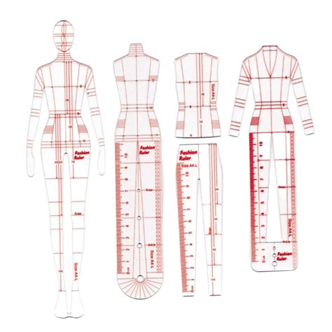 Amleso 4 Pcs French Curve Template Ruler Set Sewing