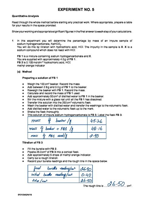 Experiment No 7 Solved Chemistry Pk