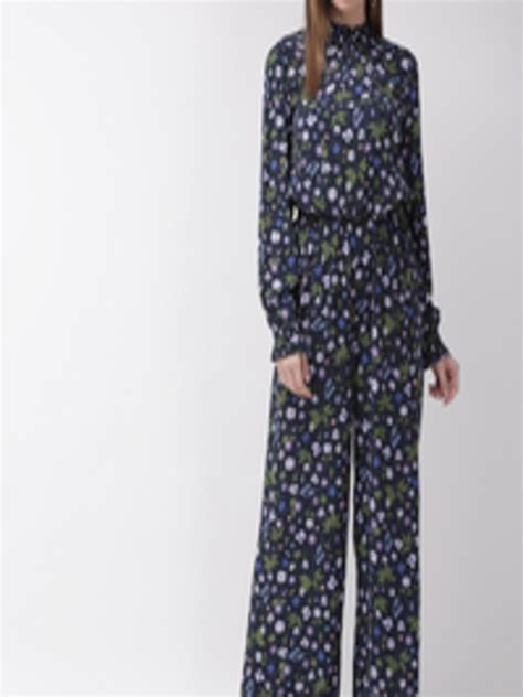 Buy Marks Spencer Women Navy Blue Olive Green Floral Print Basic