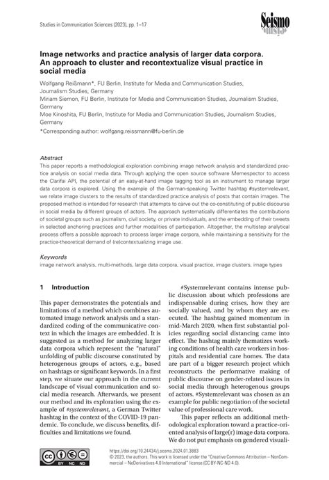 Pdf Image Networks And Practice Analysis Of Larger Data Corpora An