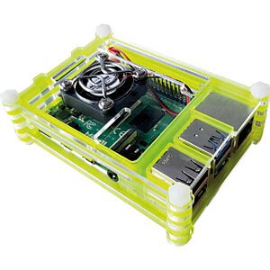 Rpi Case Stacktx Case For Raspberry Pi With Fan Stackable Poison Green Toxi At Reichelt