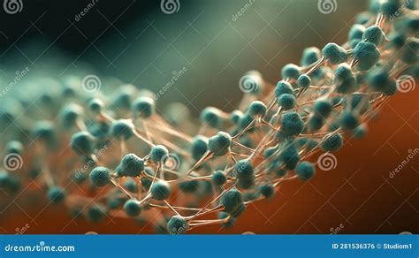 Complex Molecular Structure With Spherical Particles Futuristic Technology Style Generative Ai