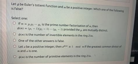 solved let be euler s totient function and m be a positive