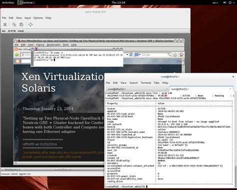 multi node openstack rdo havana xen virtualization on linux and solaris