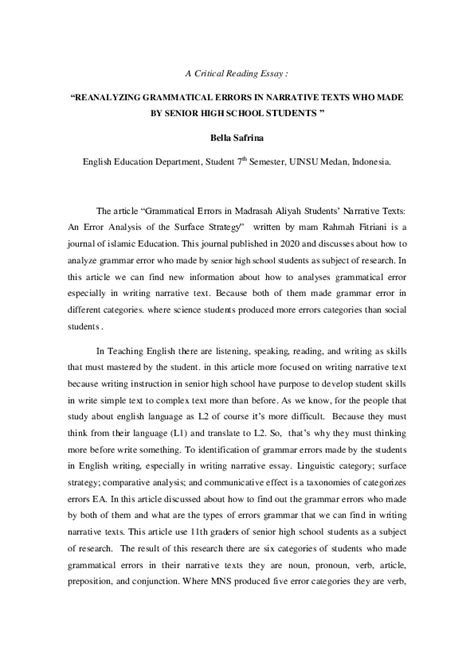 Pdf Reanalyzing Grammatical Errors In Narrative Texts Who Made By
